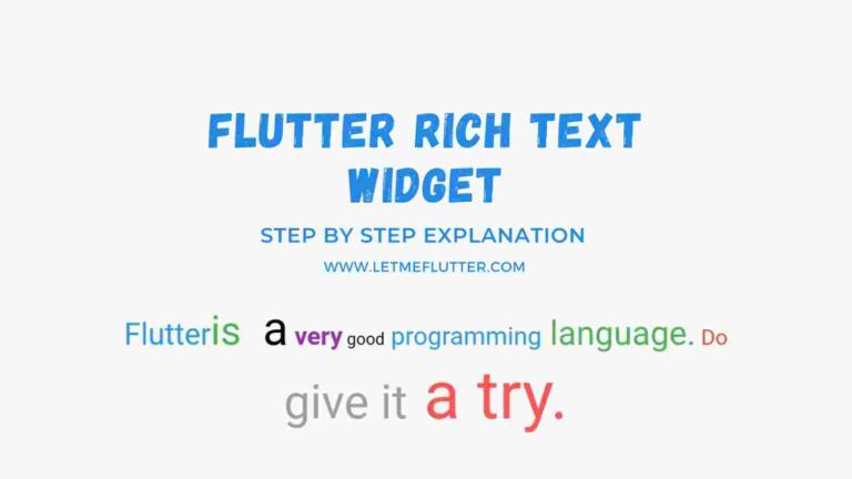 How To Use Flutter Rich Text Widget [Easy Code Guide] - Let Me Flutter
